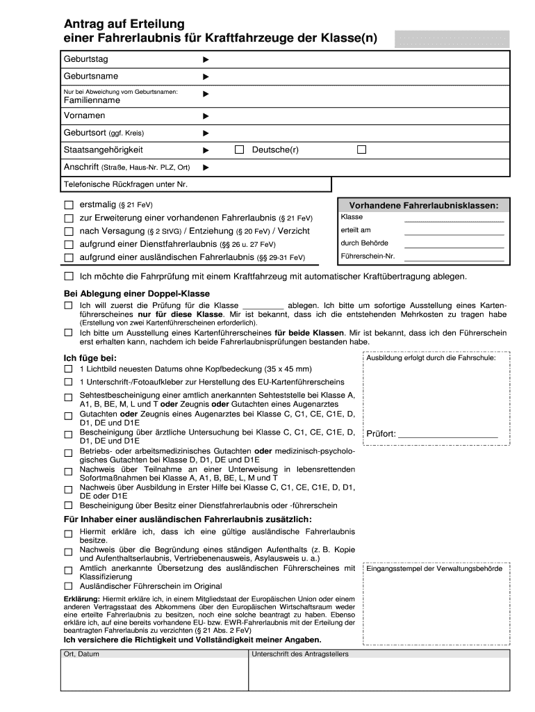 Ausfüllbar Online hassberge Antrag auf Erteilung einer Fahrerlaubnis Fax Email Drucken - pdfFiller