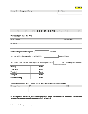 Ausfüllbar Online hassberge Best tigung zum Besuch des Kindergartens (Anlage 1) Fax Email ...