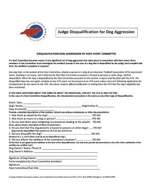 Fillable Online americantreibballassociation Disqualification-dog ...