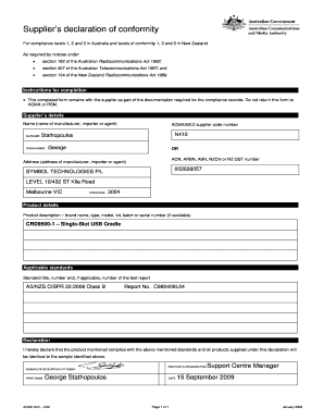 Supplier Declaration Of Conformity Template - Fill Online, Printable ...