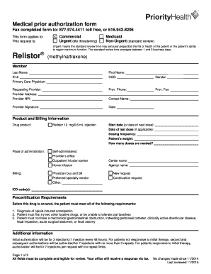 Fillable Online Medical prior authorization form. Request determination ...