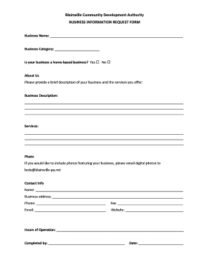 Fillable Online blairsville-pa Business Information Request Form - BCDA ...