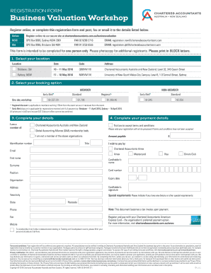 Fillable Online REGISTRATION FORM Business Valuation Workshop Register ...