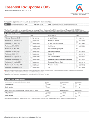 Fillable Online Perth Registration form - Chartered Accountants Fax ...