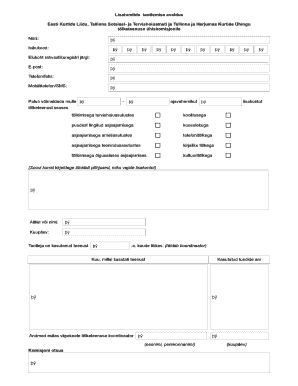 Fillable Online Lisatundide taotlemise avaldus Eesti Kurtide Liidu ...