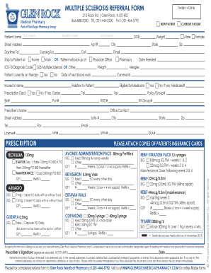 Fillable Online MULTIPLE SCLEROSIS REFERRAL bFORMb PRESCRIPTION Fax ...