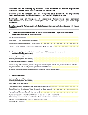 Fillable Online hef-rof Certificate for the carrying by travellers ...