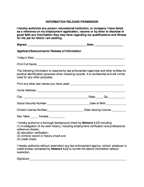 Reference Release Authorization Form | pdfFiller