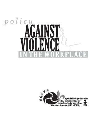 Fillable Online sqees Policy Against Violence in the Workplace Fax ...