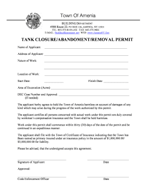 Fillable Online Tank closure abandoment removal permit appdoc Fax Email ...