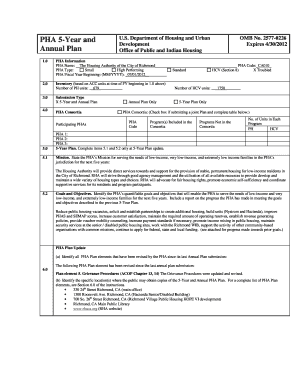 Fillable Online hud 0 PHA Information PHA Name: The Housing Authority ...