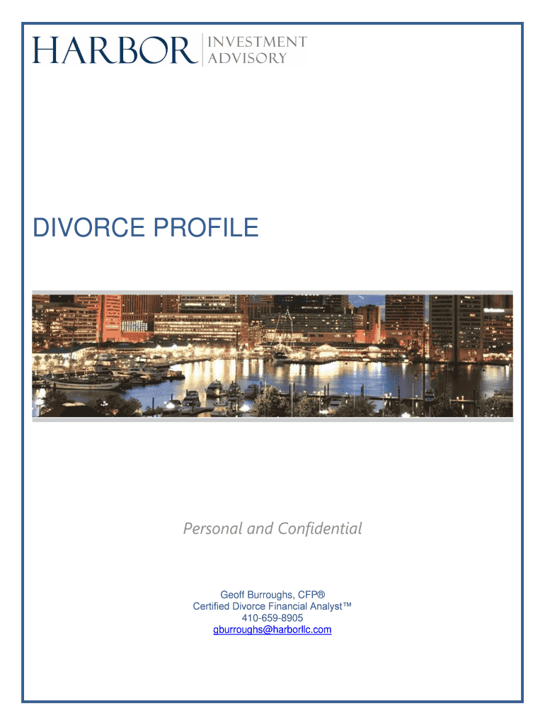 Fillable Online Pre-Divorce Profile - Harbor Investment Advisory Fax ...