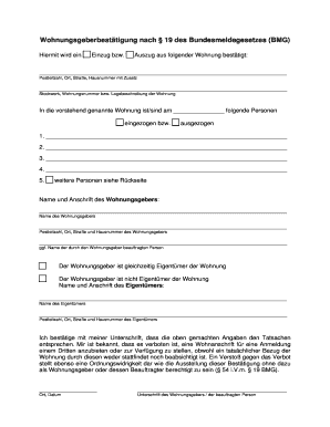 Fillable Online rees-erleben Wohnungsgeberbesttigung nach 19 des ...