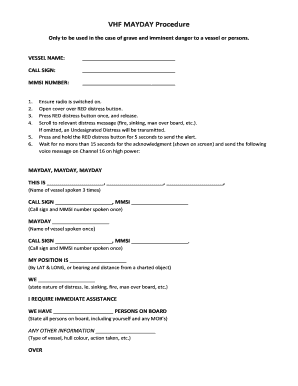 Fillable Online 52-north VHF MAYDAY Procedure - b52b bNorthb - 52-north ...