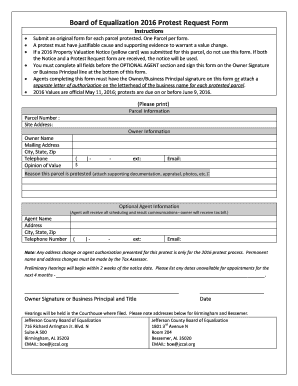 Fillable Online jeffconline jccal B2016b Protest bFormb - Jefferson ...