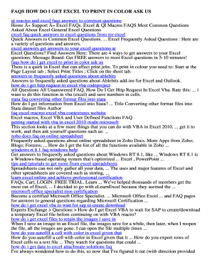 Fillable Online Faqs how do i get excel to print in color ask us ...