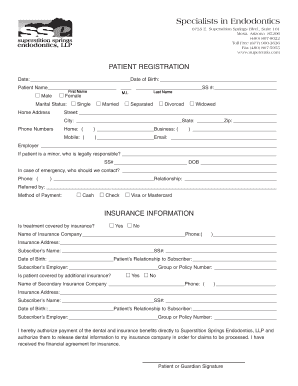 Fillable Online Specialists in Endodontics 6755 E Fax Email Print ...