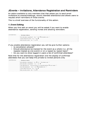 Fillable Online JEvents Invitations, Attendance Registration and ...