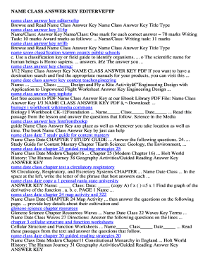 Fillable Online Name class answer key editerveftp Download Free name ...