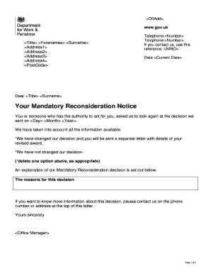 Fillable Online Your Mandatory Reconsideration Notice - WhatDoTheyKnow ...