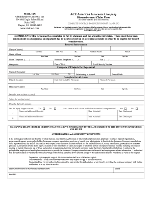 Fillable Online ACE Dismemberment bClaim Formb - ACI Fax Email Print ...