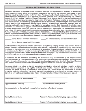 Fillable Online otda ny LDSS4863 (11/05) NEW YORK STATE OFFICE OF ...