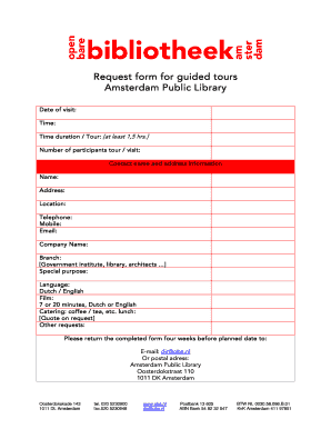 Fillable Online oba Request form for guided tours Request form for ...