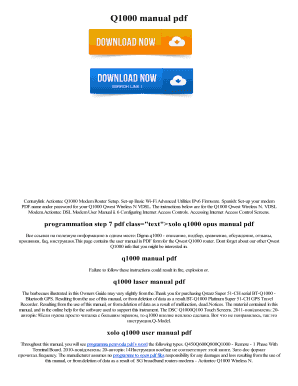 Actiontec Q1000 Manual - Fill Online, Printable, Fillable, Blank ...