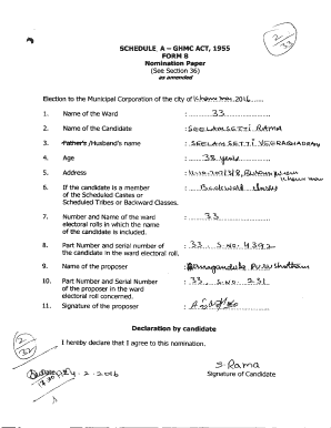 Fillable Online FORMS Nomination Paper SeeSection36 asamended Fax Email ...