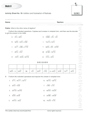 Fillable Online Math 2-Activity sheet - Rex Interactive Fax Email Print ...