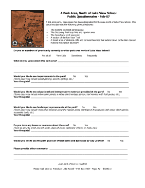 Fillable Online lakepowell Community Park Resident Survey - Friends of Lake Powell - lakepowell ...