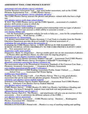 Fillable Online Assessment tool core phonics survey Download Free ...