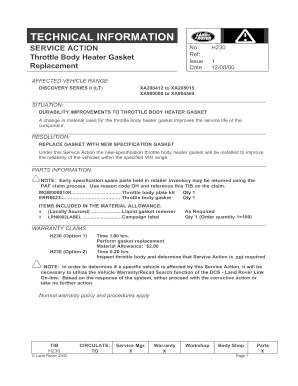 Fillable Online Throttle Body Heater Gasket Replacement.pdf Fax Email Print - pdfFiller