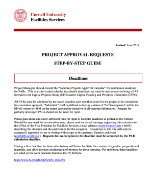 Fillable Online PROJECT APPROVAL REQUESTS STEP-BY-STEP GUIDE Deadlines ...