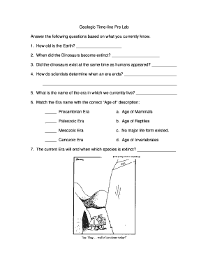 Fillable Online Geologic Time-line Pre Lab Answer the following ...