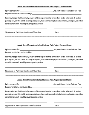 Fillable Online Jessie Beck Elementary School Science Fair Project ...