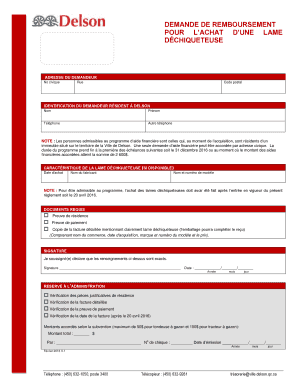 Remplissable En Ligne ville delson qc DEMANDE DE REMBOURSEMENT POUR ...