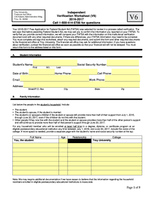 Fillable Online troy Reset Form Save As Print Independent Verification Worksheet (V6) 20162017 ...