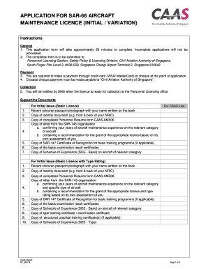 Fillable Online CAAS AME02 APPLICATION FOR SAR-66 AMLR22016 Jandocx Fax ...