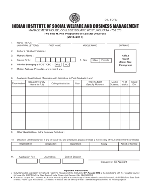 Fillable Online DL Form - Iiswbmedu Fax Email Print - pdfFiller