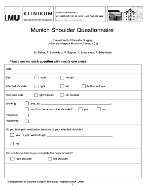 Fillable Online chirurgische-klinik Munich Shoulder Questionnaire ...