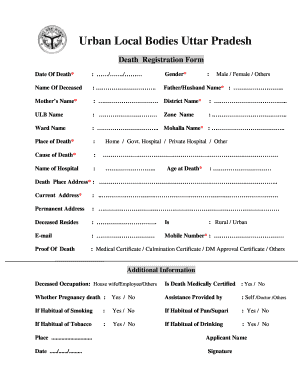 Fillable Online Death Registration Form Fax Email Print - pdfFiller