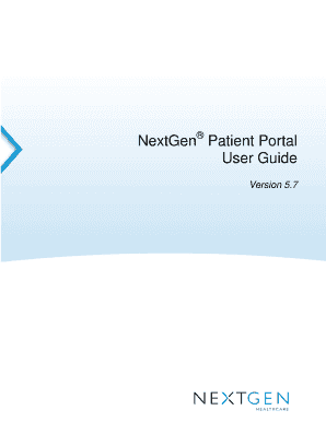 Fillable Online NextGen Patient Portal User Guide - A Reputation for ...