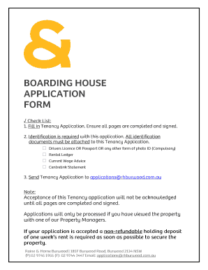 Boarding House Application Form - Fill Online, Printable, Fillable ...