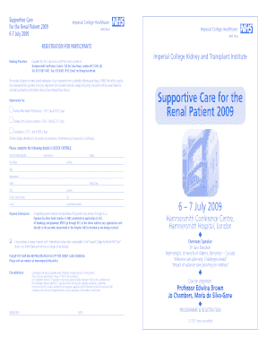 Fillable Online Supportive Care for the Renal Patient 2009 - RegOnline Fax Email Print - pdfFiller