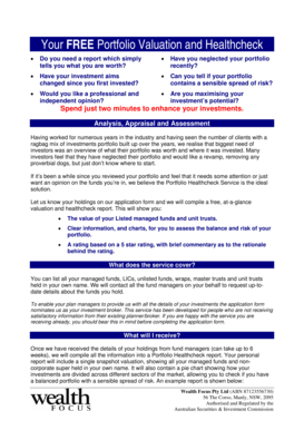 Fillable Online Your FREE Portfolio Valuation and Healthcheck. Funds ...