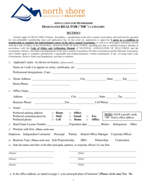 Fillable Online NSAR Application for Designated REALTOR Members Fax ...