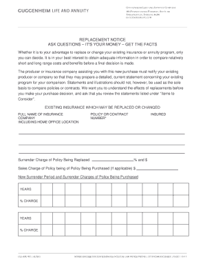 Fillable Online REPLACEMENT NOTICE Fax Email Print - pdfFiller