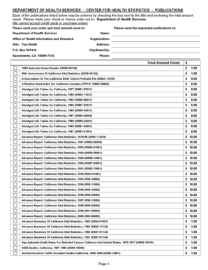 Fillable Online dhs ca Publication's list order form - San Diego Health ...
