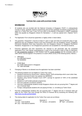 Fillable Online nus edu Tuition fee loan application form - National ...